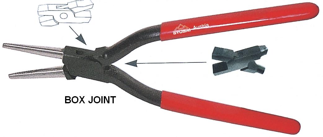2810 01 Stubai Tinsmith's Round Nose Pliers (45mm) with Teeth box join ...