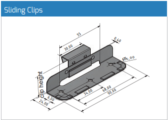 KLING Standing Seam Sliding Clips PLUS, Rib height 30mm with a sliding ...